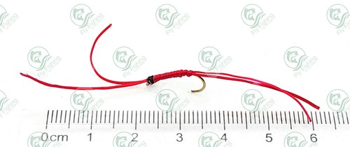 3 RED APPS BLOODWORM Flies Flexi Floss Buzzers Trout FLY Fishing Size ...