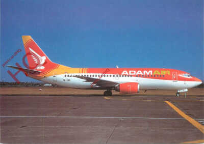 Picture Postcard:;ADAMAIR BOEING 737-329 PK-KKE [OKC] | eBay UK