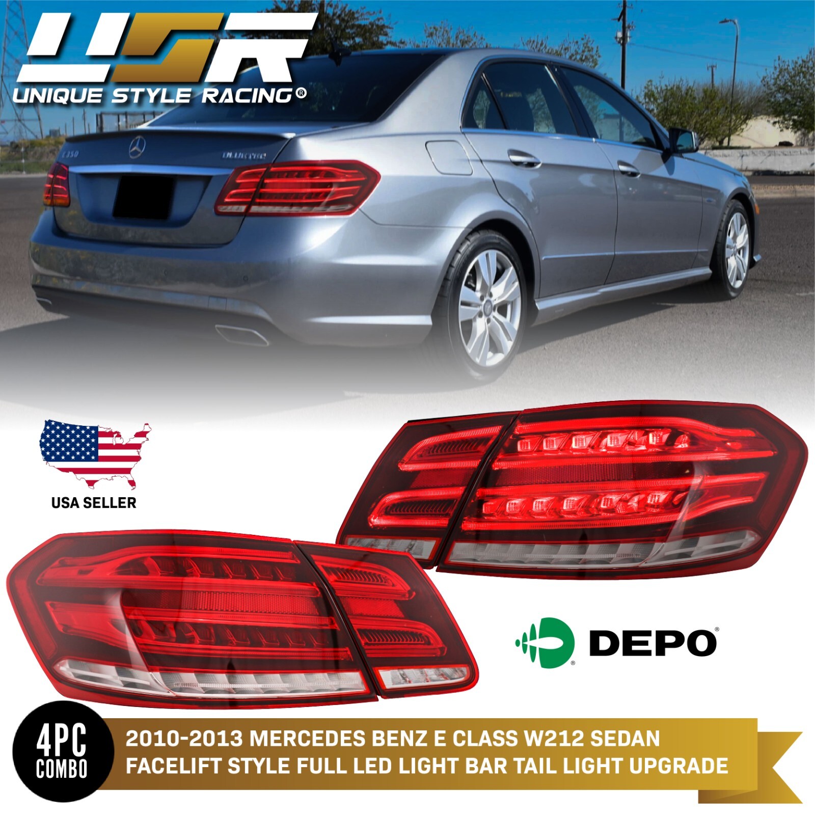 Facelift Style LED Light Bar Tail Lamp For 2010-13 Mercedes W212 E ...