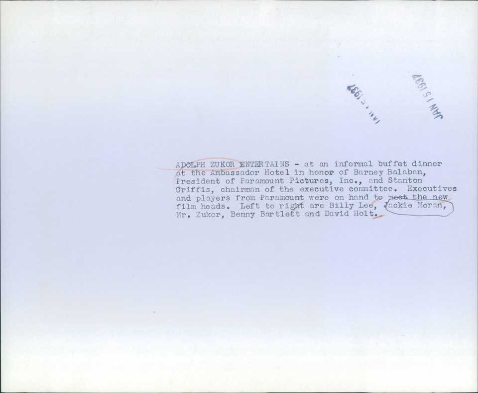 1937 Press Photo Child Actors Jackie Moran & Others with Film Exec ...