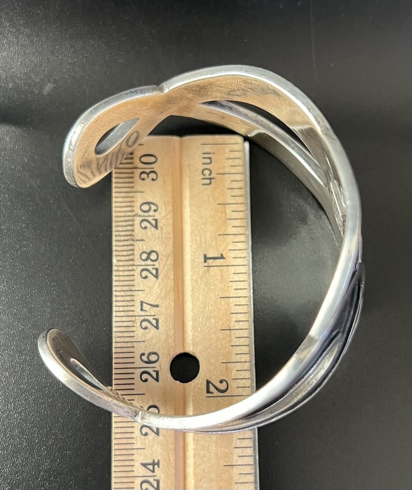 Margot de Taxco Mexico Sterling Silver Figure Eight Cuff Bracelet 59g ...
