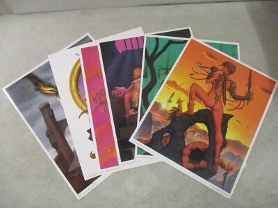 1994 BARBARIAN BABES STEVE FASTNER RICH LARSON PORTFOLIO 6 ART PRINTS ...