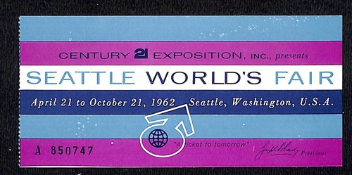 Seattle World's Fair Ticket 1962 Stub Admission Scarce VGC #850747 | eBay