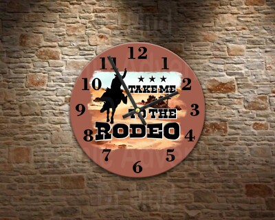 Take Me to the Rodeo Western Cowboy theme 8" Wall Clock with battery | eBay