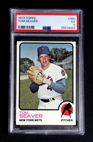 TOM SEAVER 1973 TOPPS BASEBALL CARD #350 PSA 5 EXCELLENT HOF NY METS ...