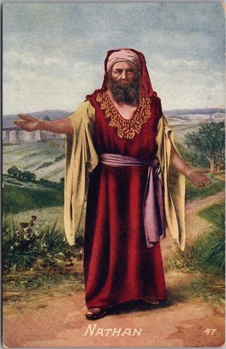 1910s Old Testament BIBLE Postcard "NATHAN - The Prophet who Rebuked ...