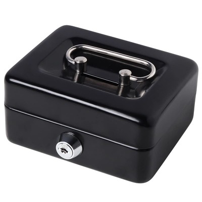 Small Cash Box with Lock and Slot, Locking Money Box, Metal Coin Piggy ...