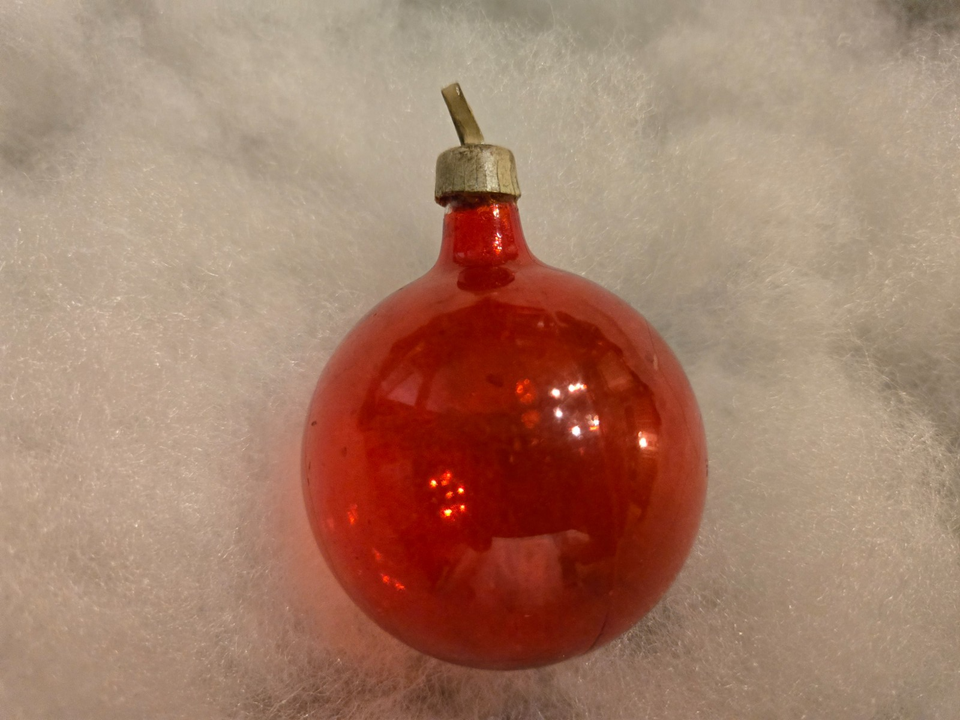 5 Vintage Paper Cap Unsilvered Glass Christmas Ornaments 3" WWII era ...