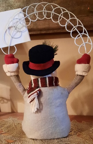 Country Christmas Snowman Greeting Card Holder | eBay