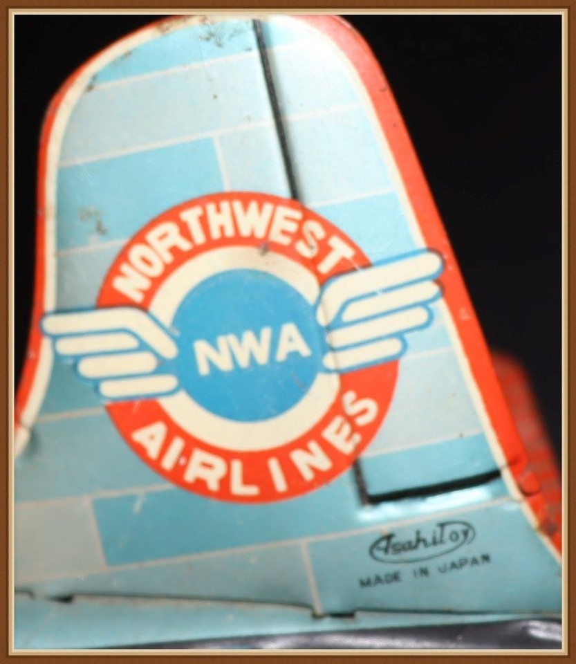VINTAGE JAPAN TIN NORTHWEST AIRLINES - ASAHI TOY - TIN TOY AIRPLANE | eBay