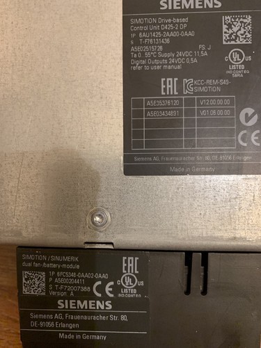 Siemens Simotion- Control Unit-D425-2DP 6AU1425-2AA00-0AA0 | eBay