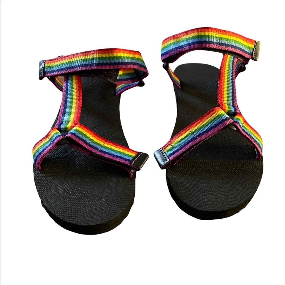 Fun unisex Pride Sandal in Stripes Sz 37 | eBay