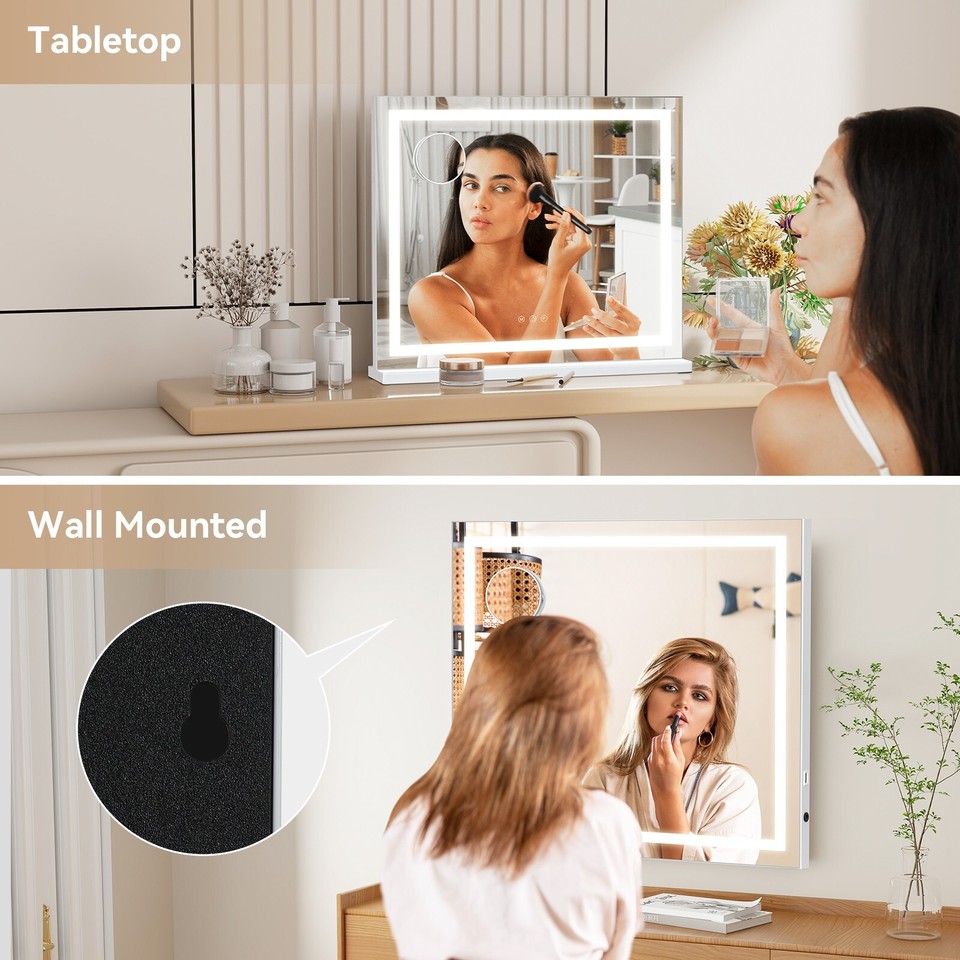 Hollywood Large Makeup Mirror 60*50cm Vanity Mirror Dimmable LED 3 ...