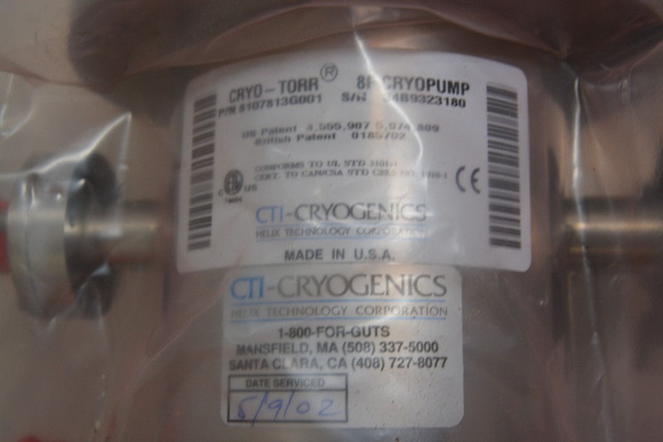 8107813G001 / CRYO-TORR 8F CRYOPUMP / CTI CRYOGENICS | eBay