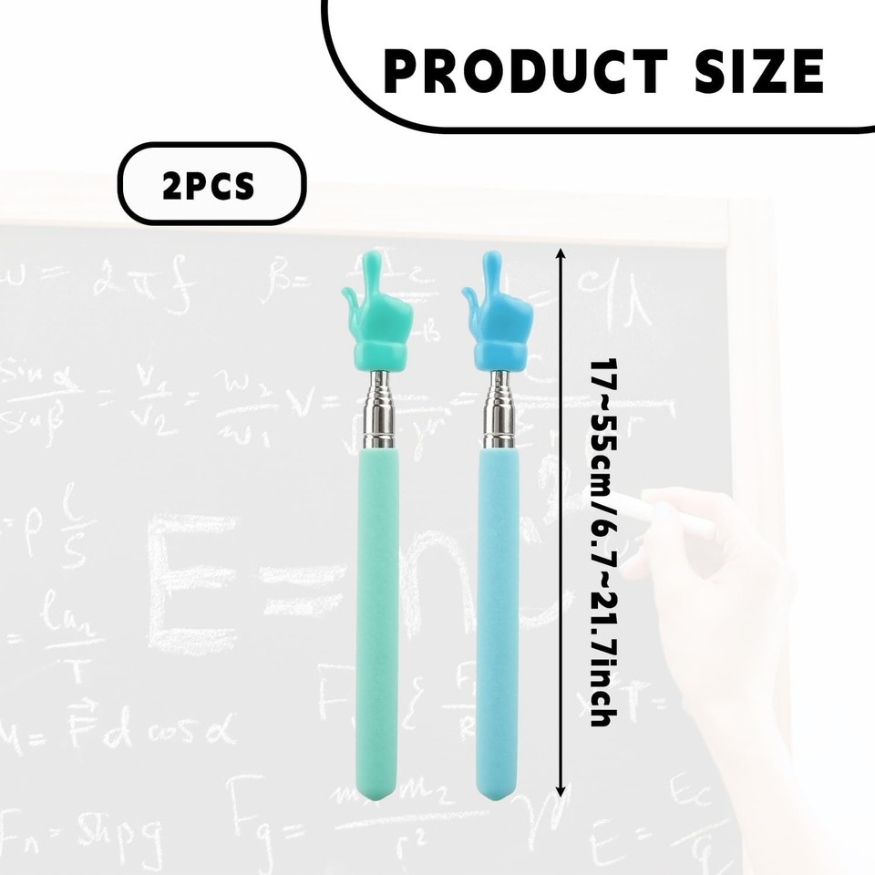 2pcs Extendable Teacher Pointer Sticks,Retractable Classroom Pointer ...