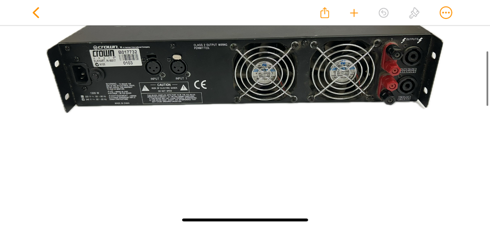 Crown XLS 202 Stereo Power Amplifier: 200w @8ohm, 300w @4ohm; 2U rack ...