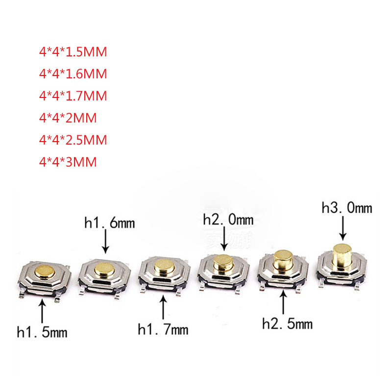 4x4mm SMD Waterproof Micro Switch Tactile Push Button Switch Tact ...