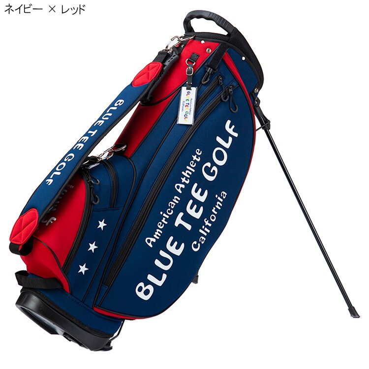 BLUE TEE Golf 2Tone Stand Caddies Bag CB018 9type 46ich 2.5kg 5way Navy ...