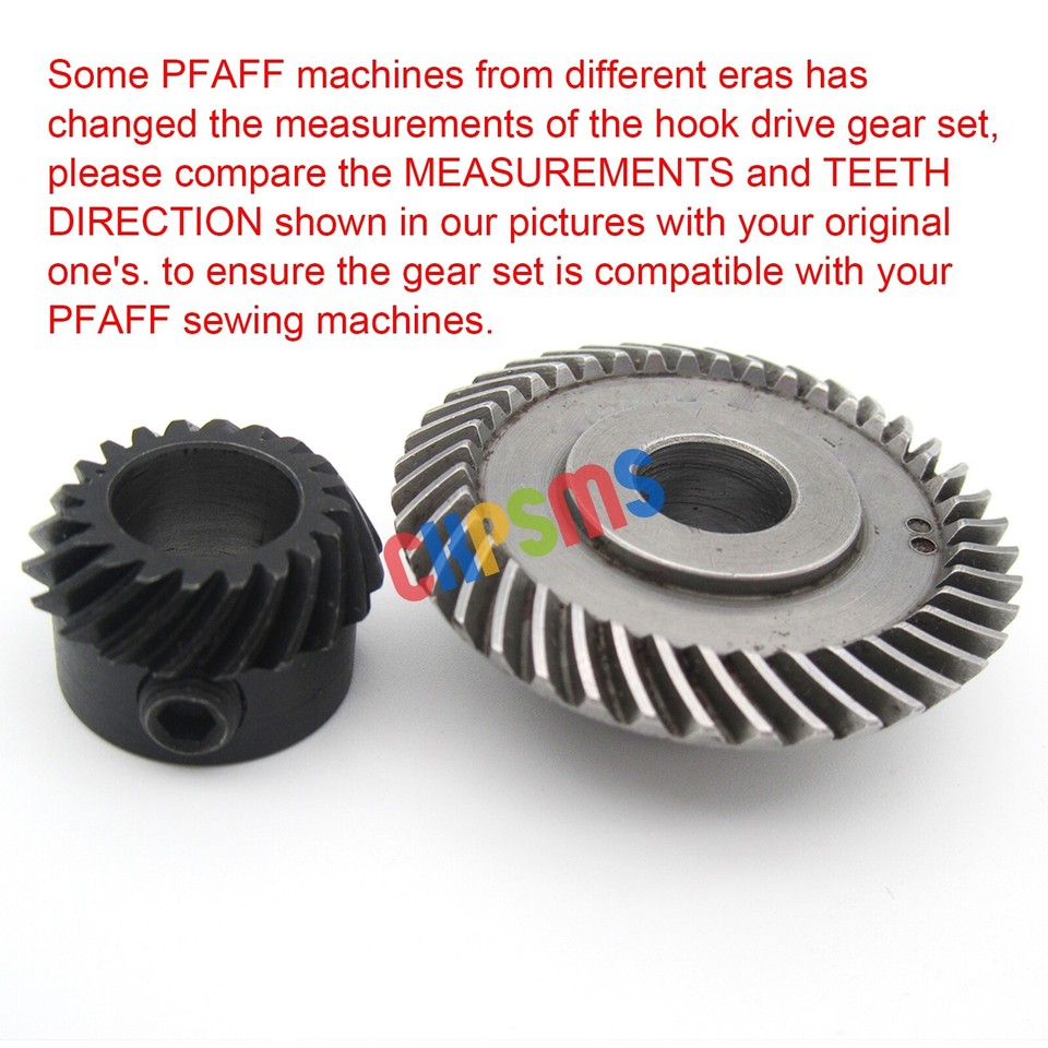Rotary Hook Drive Gear Set FOR PFAFF 145 543 544 545 1245 1246 sewing ...