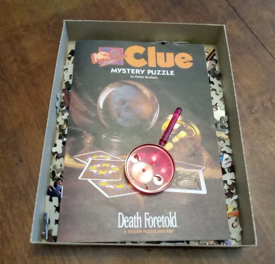 Vintage Parker Brothers CLUE Death Foretold RARE 500 Piece Mystery ...