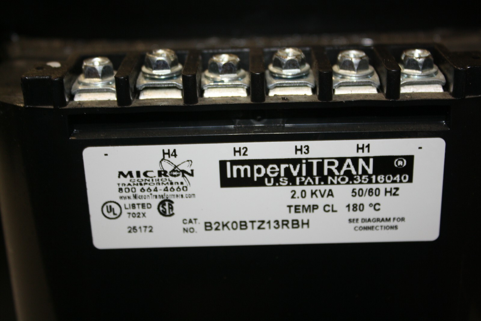 New 2 Kva Micron Impervitran Control Transformer Pri. 230/480 Sec. 110 ...