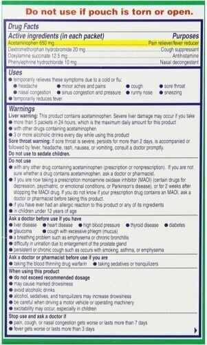 Alka-Seltzer Plus Night Severe Cold and Flu Packet Honey Lemon Flavor 6 ...