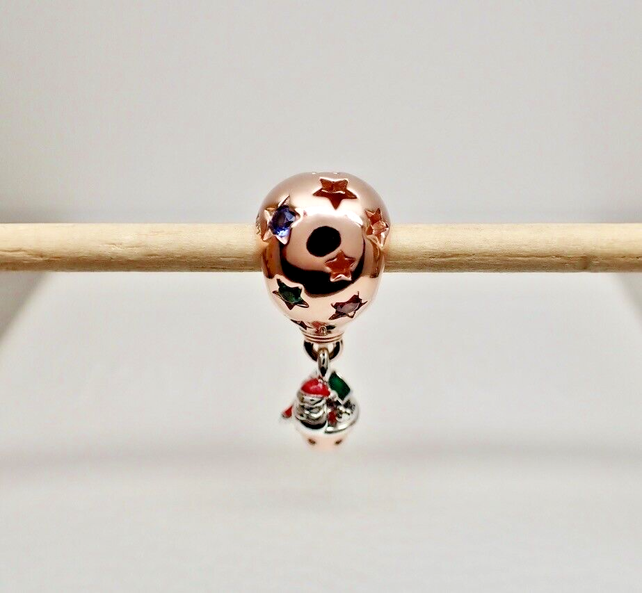 Authentic Pandora #782976C01 Two-Tone Santa Clause in Hot Air Balloon ...