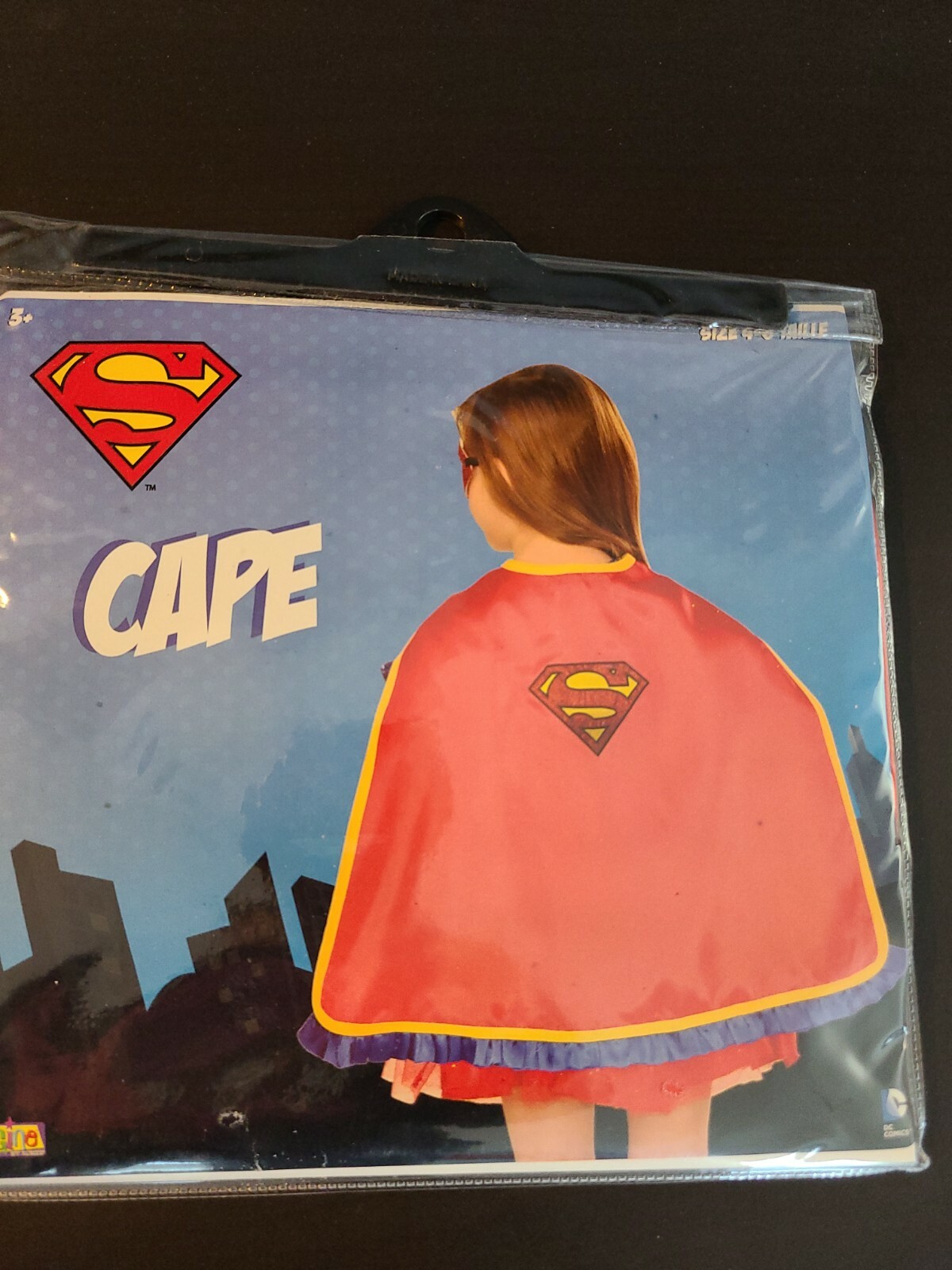 SuperGirl Cape DC Comics Glittery Halloween Costume Super Hero Dress Up ...