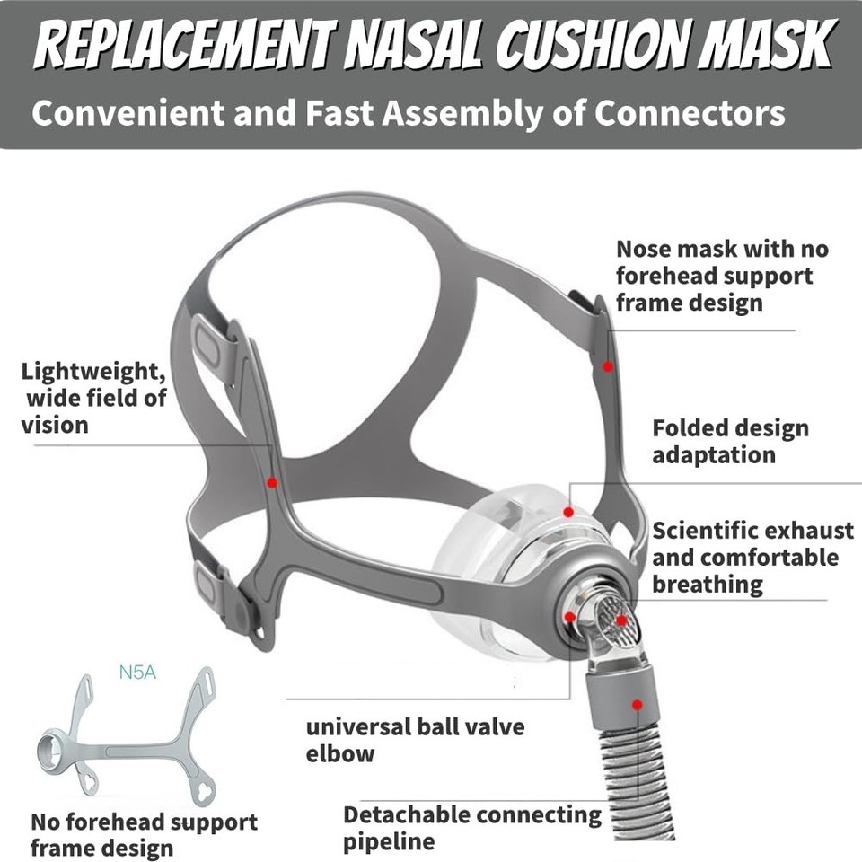CPAP Mask, Universal CPAP Nasal Pillow Sleep Mask Reusable CPAP ...