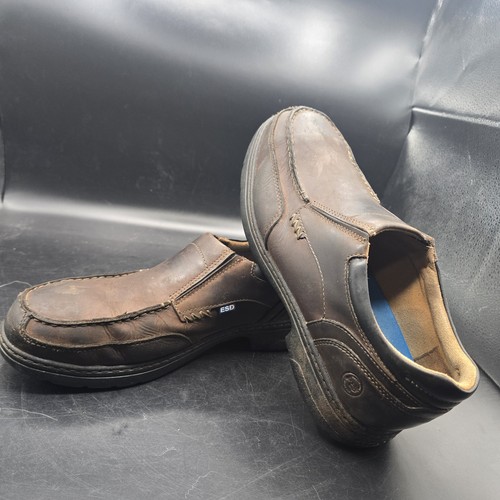 Timberland PRO Branston ESD Alloy Safety Toe Slip On Work Shoes Brown ...