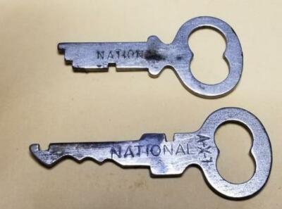 2 LOT RARE VINTAGE ORIGINAL NATIONAL CASH REGISTER AX1 & H2 KEYS VERY ...
