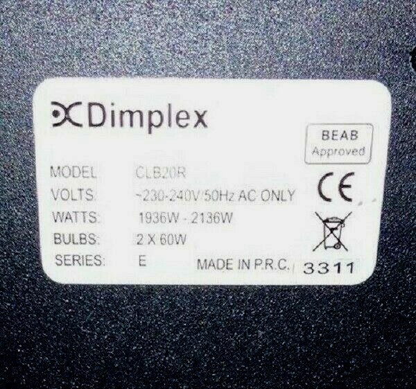 Dimplex Genuine Original Remote control Optiflame 03/23380/0 6516016 ...