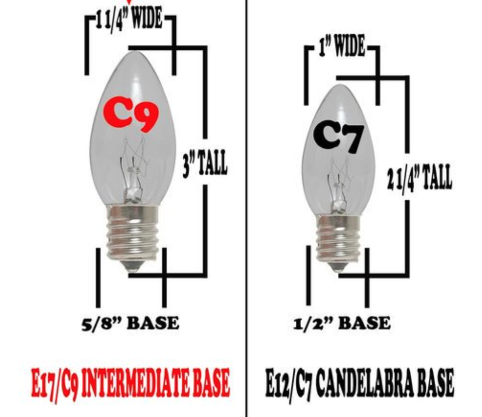 25-PK C7 RED TWINKLE Light Bulbs BLINKING Transparent 5W Christmas 1620 ...