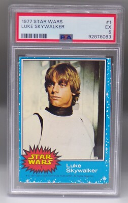 1977 Topps STAR WARS Trading Card #1 PSA 5 Luke Skywalker ROOKIE rc A ...