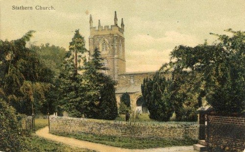 PRINTED POSTCARD OF STATHERN CHURCH, (NEAR MELTON MOWBRAY ...