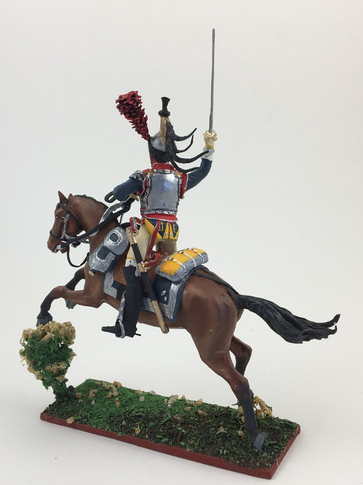 Painted Napoleonic tin toy soldier 1/30, French Officer Cuirassier VID ...