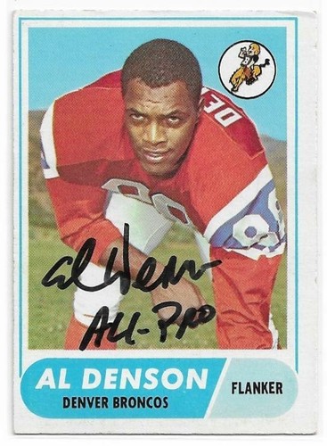 AL DENSON Autographed Signed 1968 Topps card #121 Denver Broncos ...
