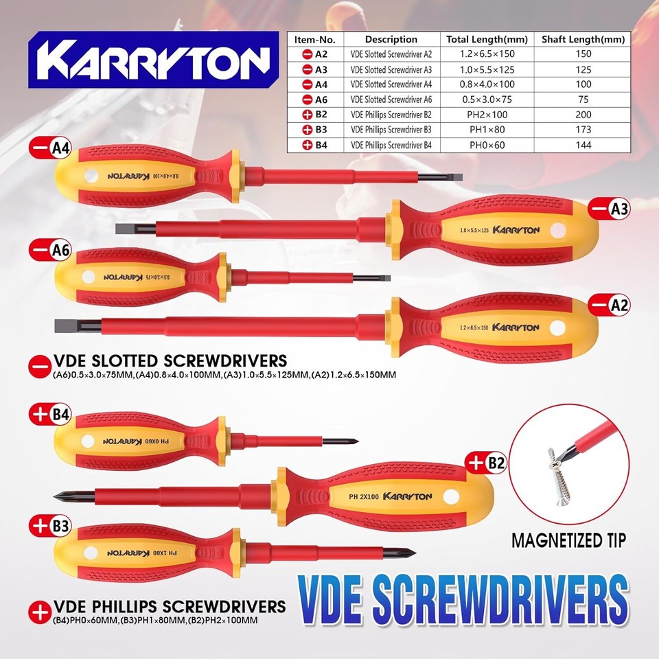 14PC 1000V Insulated Electrician Tool Set,VDE Certified Electrical ...