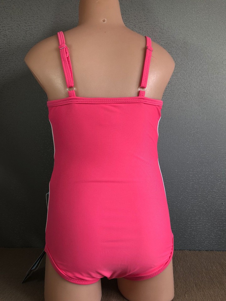 BNWT Girls Sz 2 White Soda Pink Flowers Full Back One Piece Swim ...