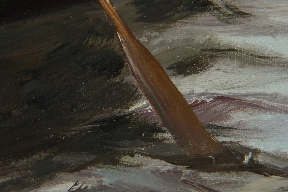 P94V17- Sigrid Bech Knudsen 1864-1948) Gemälde Bauern mit Schafen und ...