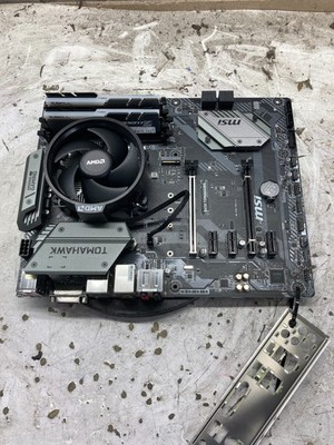 MSI B450 TOMAHAWK (MS-7C02) AMD Ryzen 5 2600 3.40GHz 16GB Ram No I/O ...