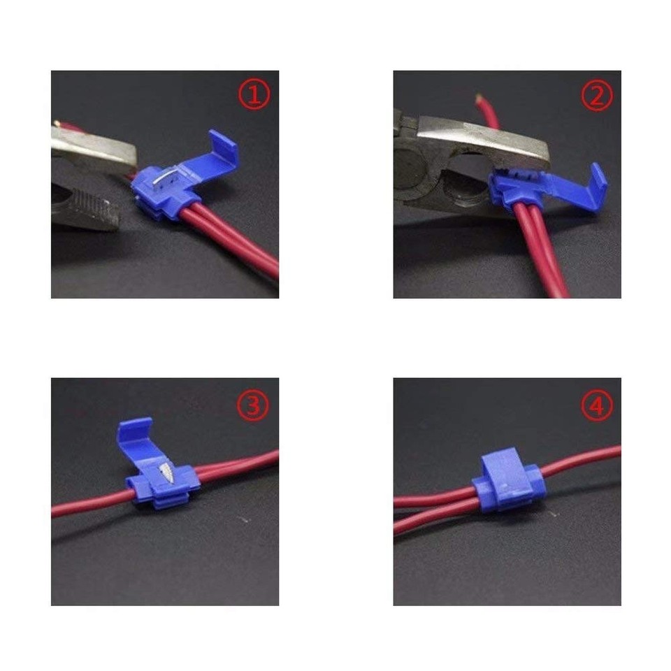 125PCS Solderless Quick Splice Snap Wire Tap Connectors Insulated Crimp ...