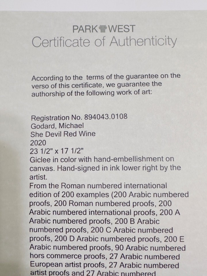 Michael Godard She Devil Red Wine | eBay