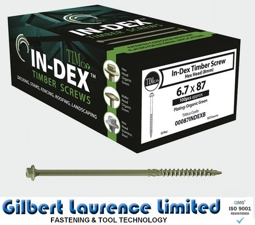 HEX HEAD LANDSCAPE SCREWS SLEEPER DECKING FIXING.TIMBERFIX,IN-DEX TYPE ...