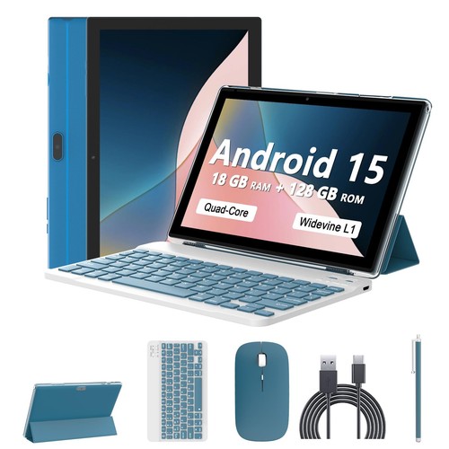 Android 15 Tablet 10 Inch 18GB RAM+128GB ROM/2TB Expandable Tablet 2 in ...