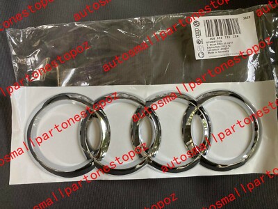 Audi 175mm Rear Gloss Chrome Badge RING RINGS Emblem Sticker | eBay ...