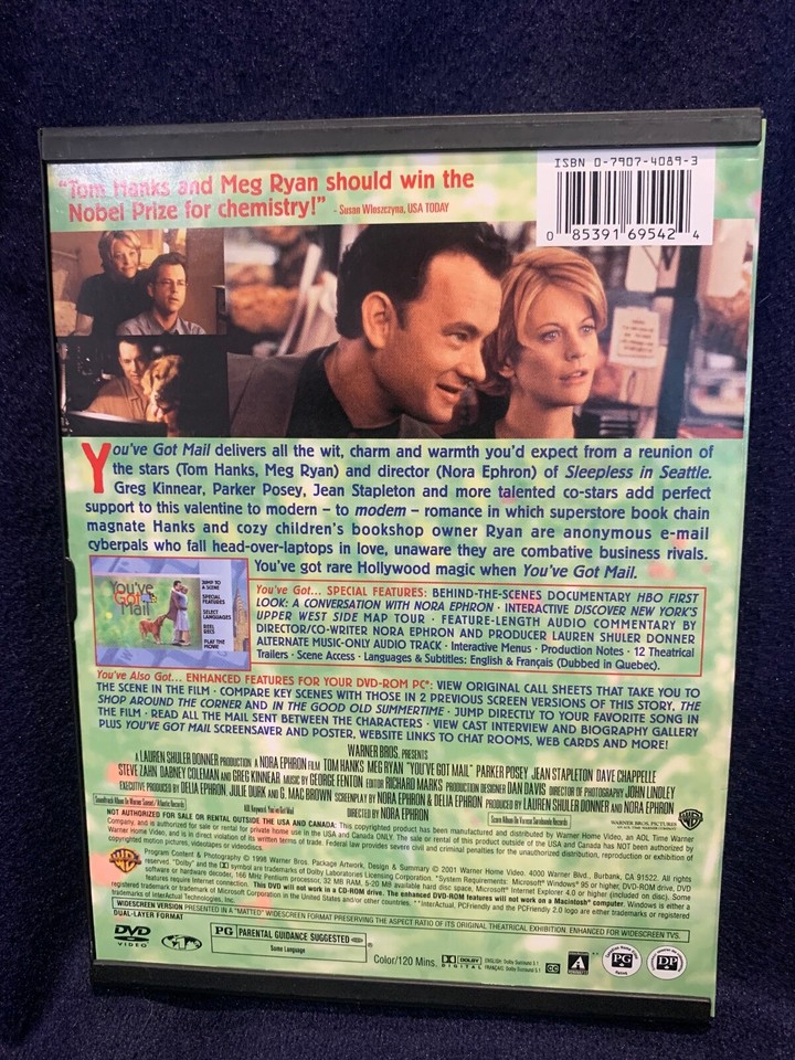Youve Got Mail (DVD, 1999) *Tom Hanks* *Meg Ryan* 85391695424| eBay