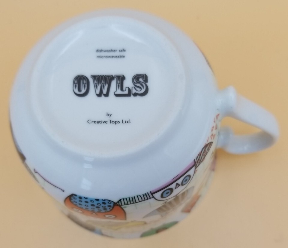 CREATIVE TOPS LTD. 14 fl.oz. Coffee Mug / Tea Mug pattern OWLS Modern ...