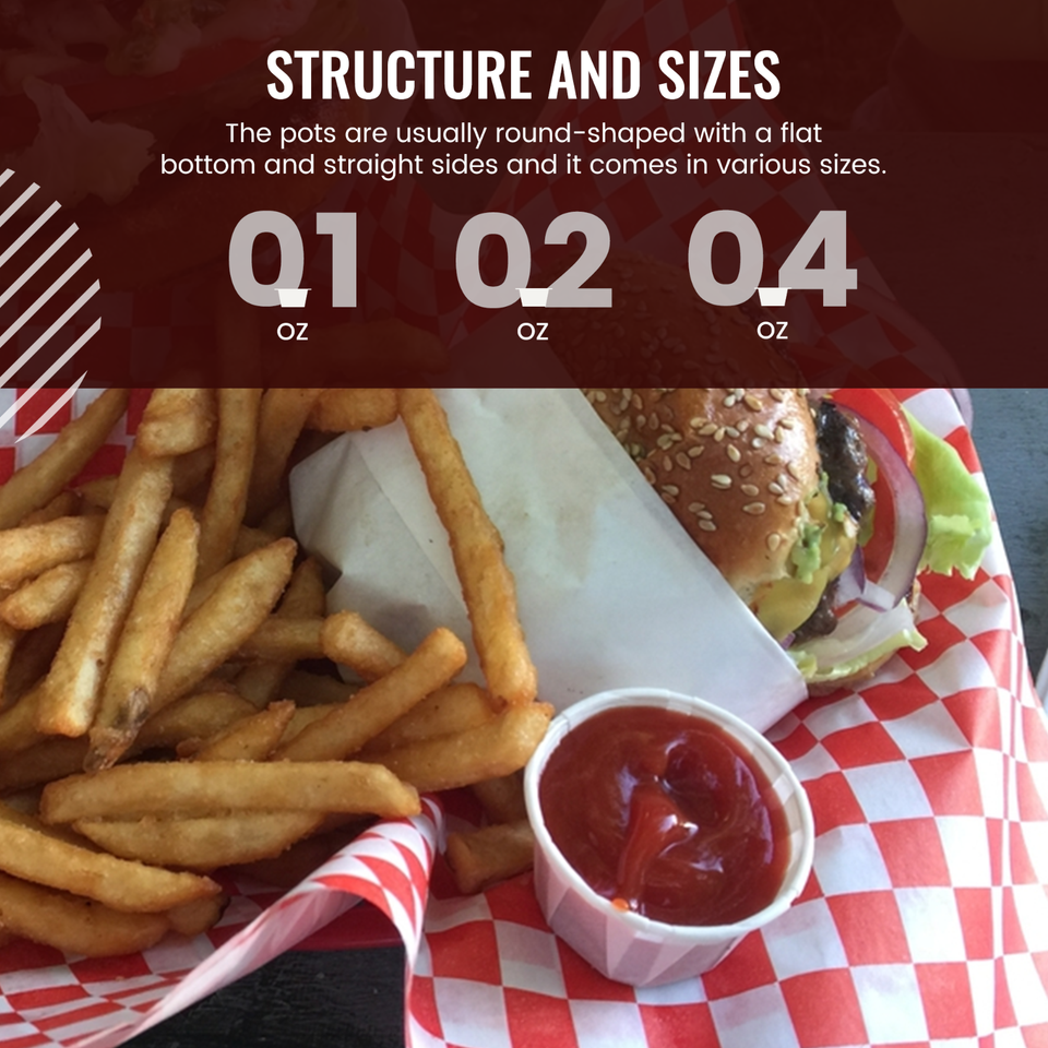 Paper Ramekin Sauce Pots Compostable Round Paper Souffle Cup Portion ...