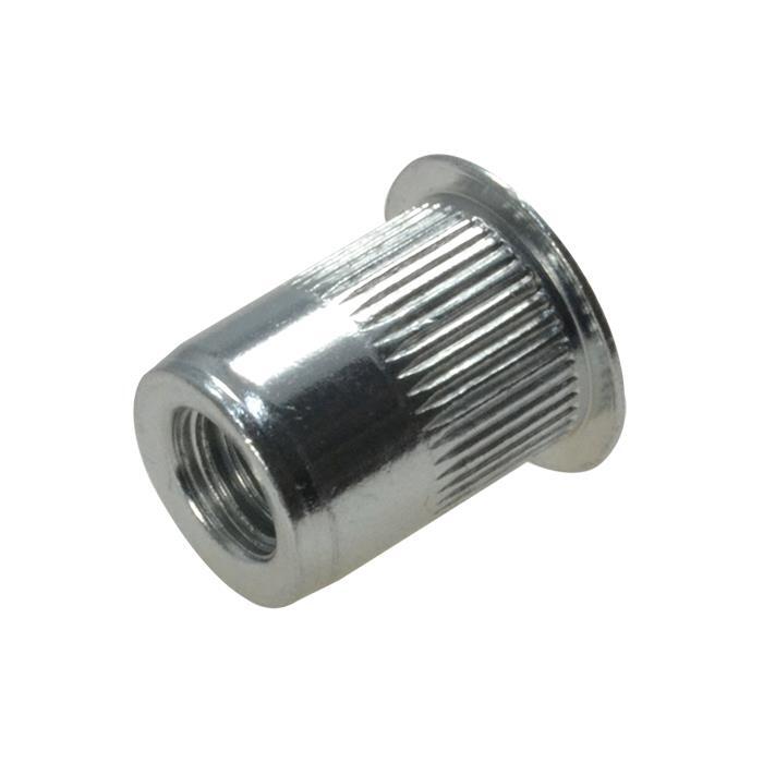 Qty 200 Nutsert M10 Zinc Thin Large Flange Round Open Splined Grips 3.8 ...